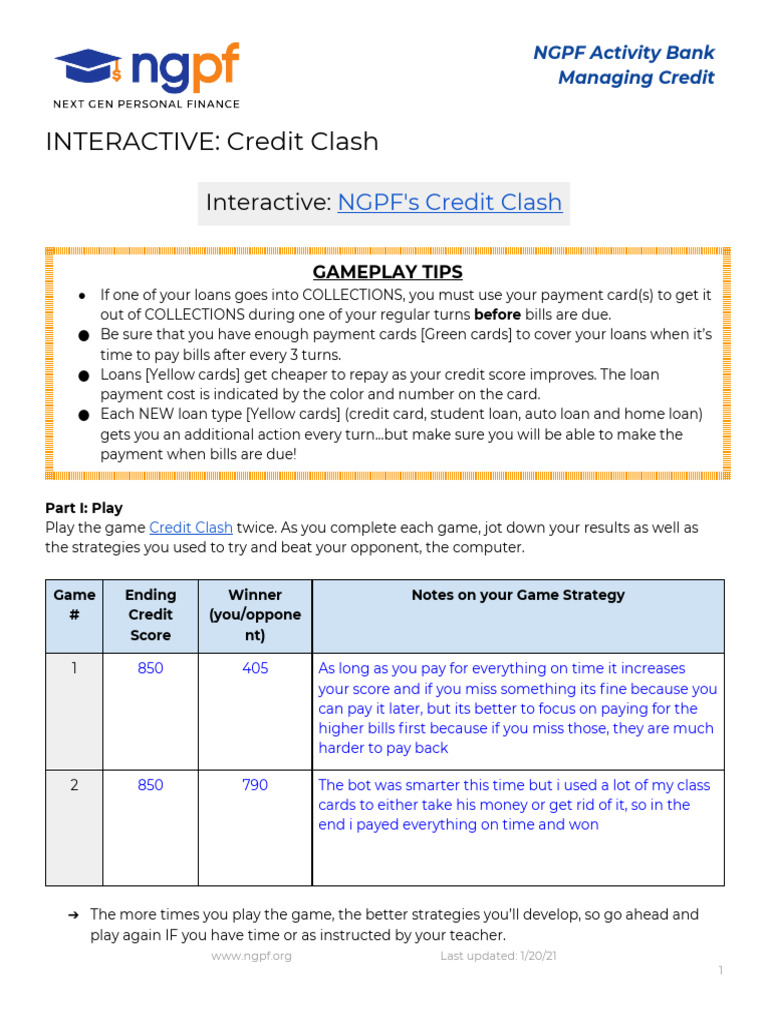 Credit Clash: Strategies and Insights | PDF | Credit | Finance & Money ...