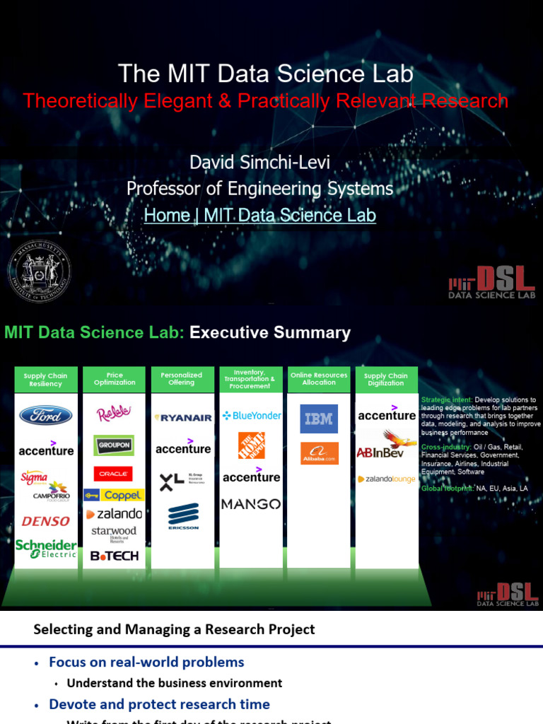 Mit Data Science Lab | PDF | Supply Chain | Data Science Mit Data Science Lab | PDF | Supply Chain | Data Science