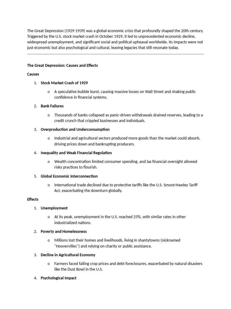 The Great Depression | PDF | Great Depression | Economics