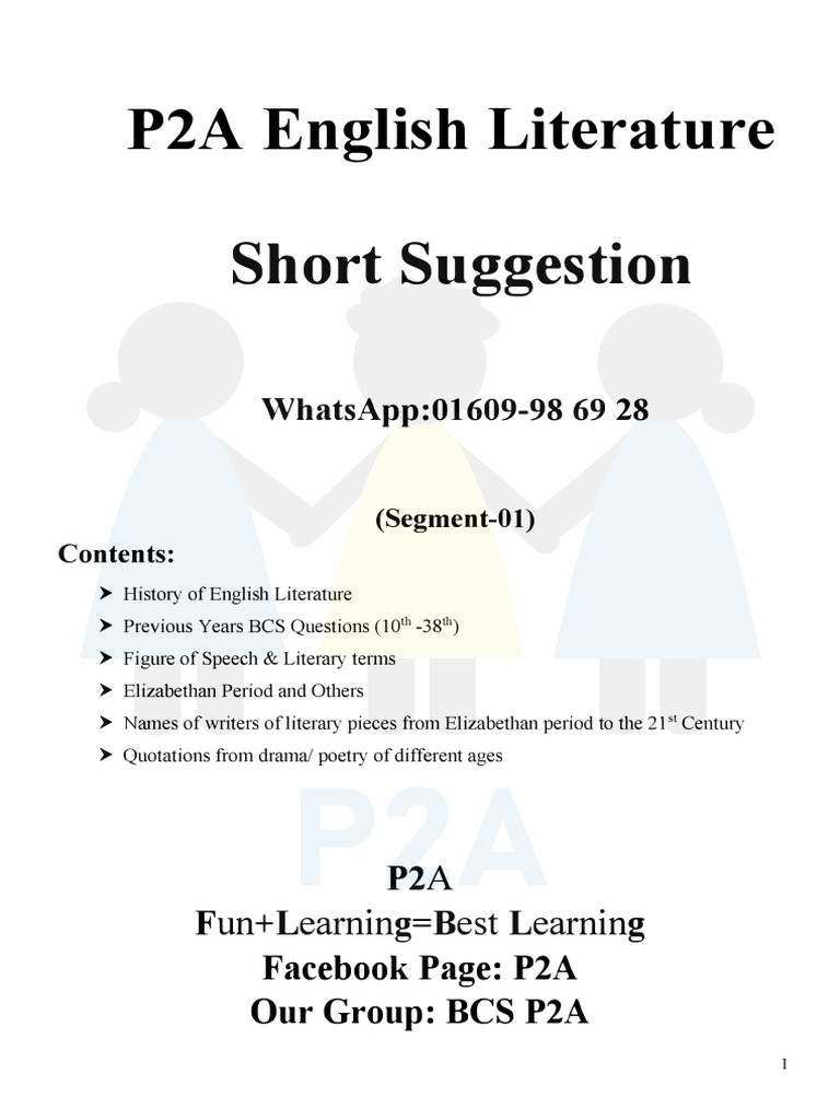 P2A English Literature Quick Revision-1 | PDF | English Literature | English Poetry