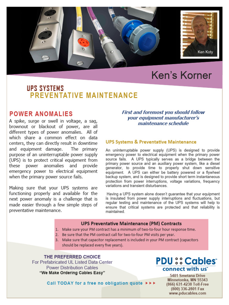 UPS-Systems-Preventative-Maintenance | PDF | Power Supply | Electronics