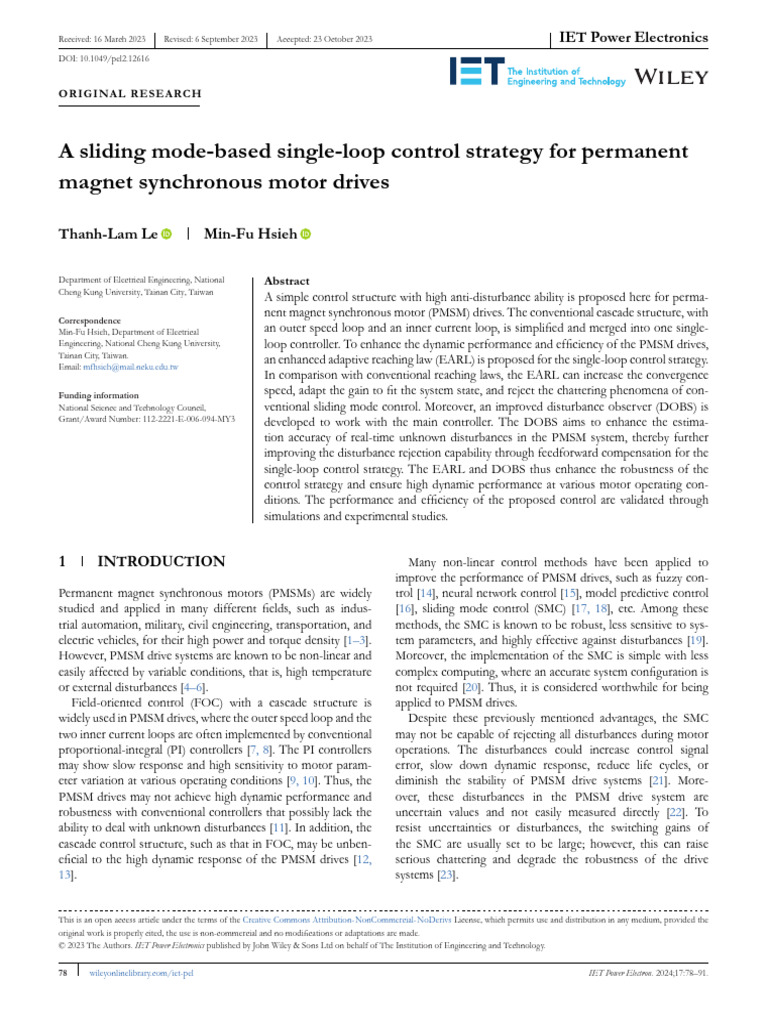 A_sliding_mode-based_single-loop_control_strategy_ | PDF | Control Theory | Mechanics