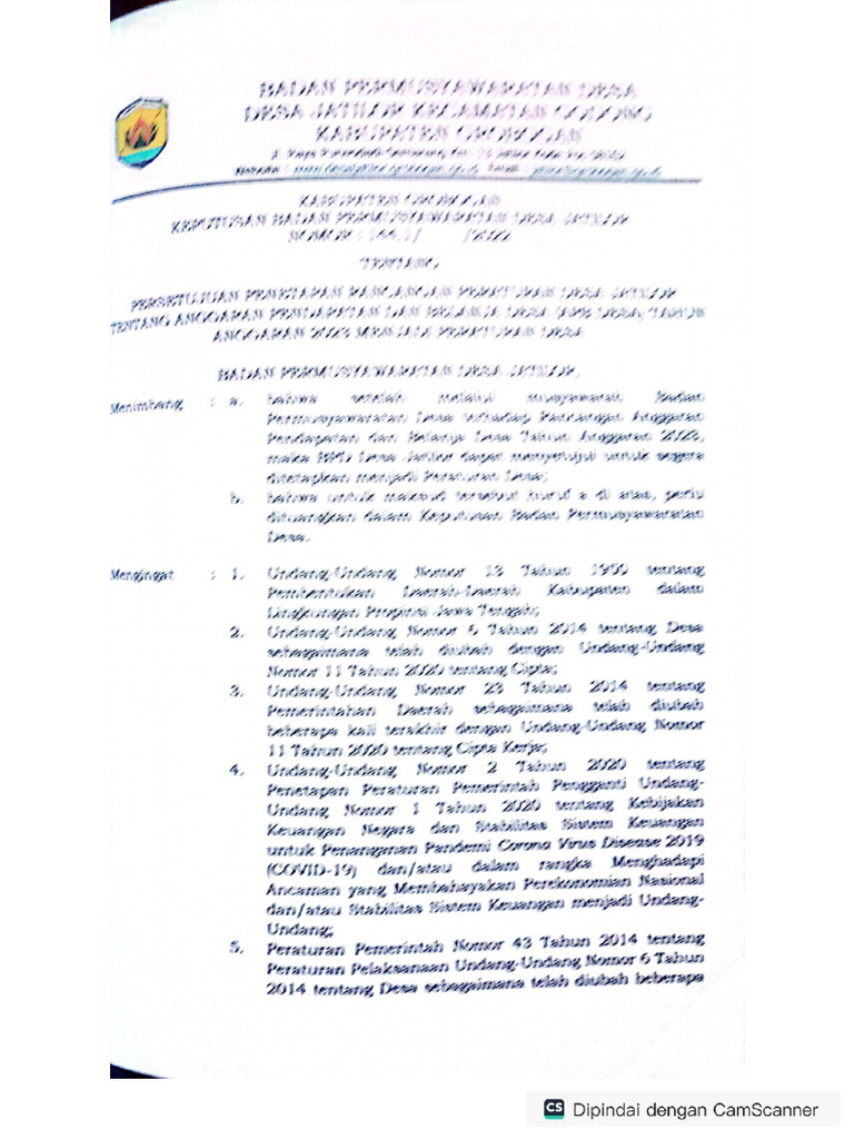 Kep BPD 2022_10 Persetujuan APBDes 2023 | PDF