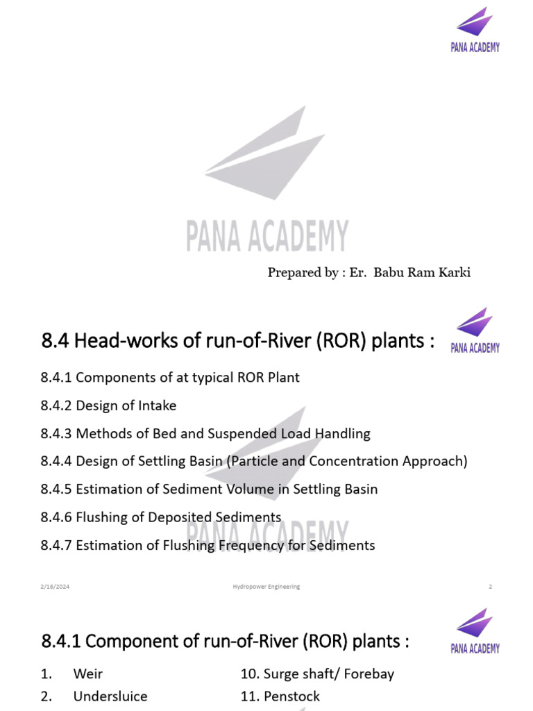 Drop Intake Design in ROR Hydropower | PDF | Hydroelectricity | River