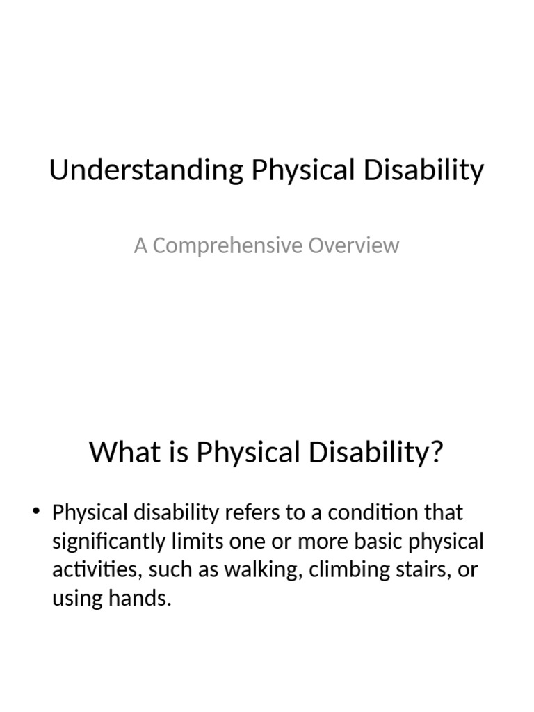 Physical Disability Presentation | PDF