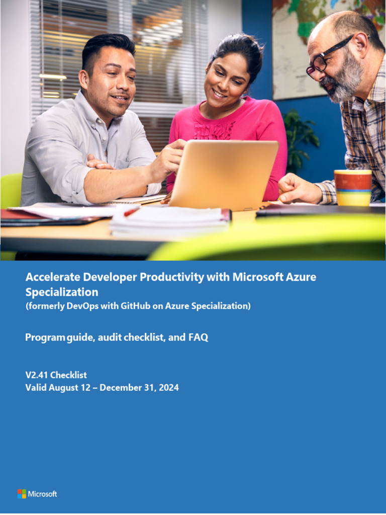 V2 - 41 Accelerate Developer Productivity With Microsoft Azure Specialization Checklist | PDF ...