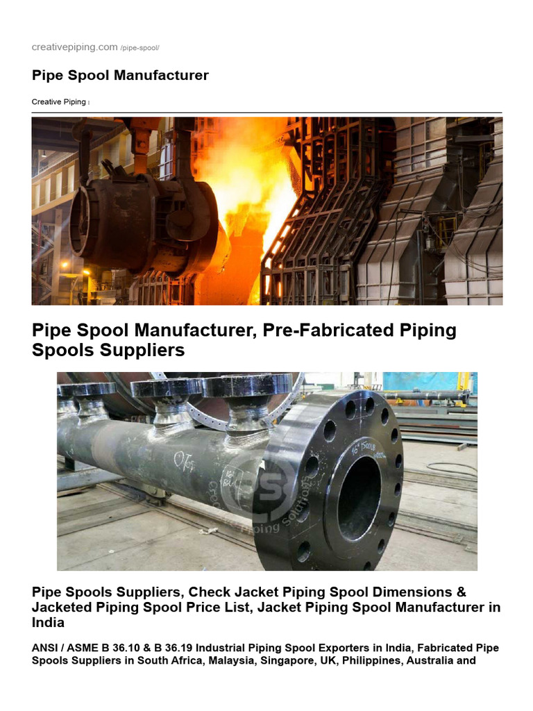 Pipe Spool Manufacturer India | PDF | Pipe (Fluid Conveyance) | Materials