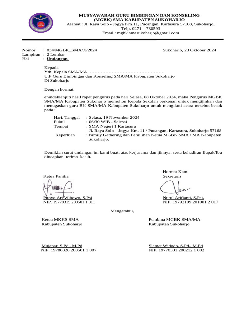 Undangan Family Gathering 19 Nov 2024 | PDF