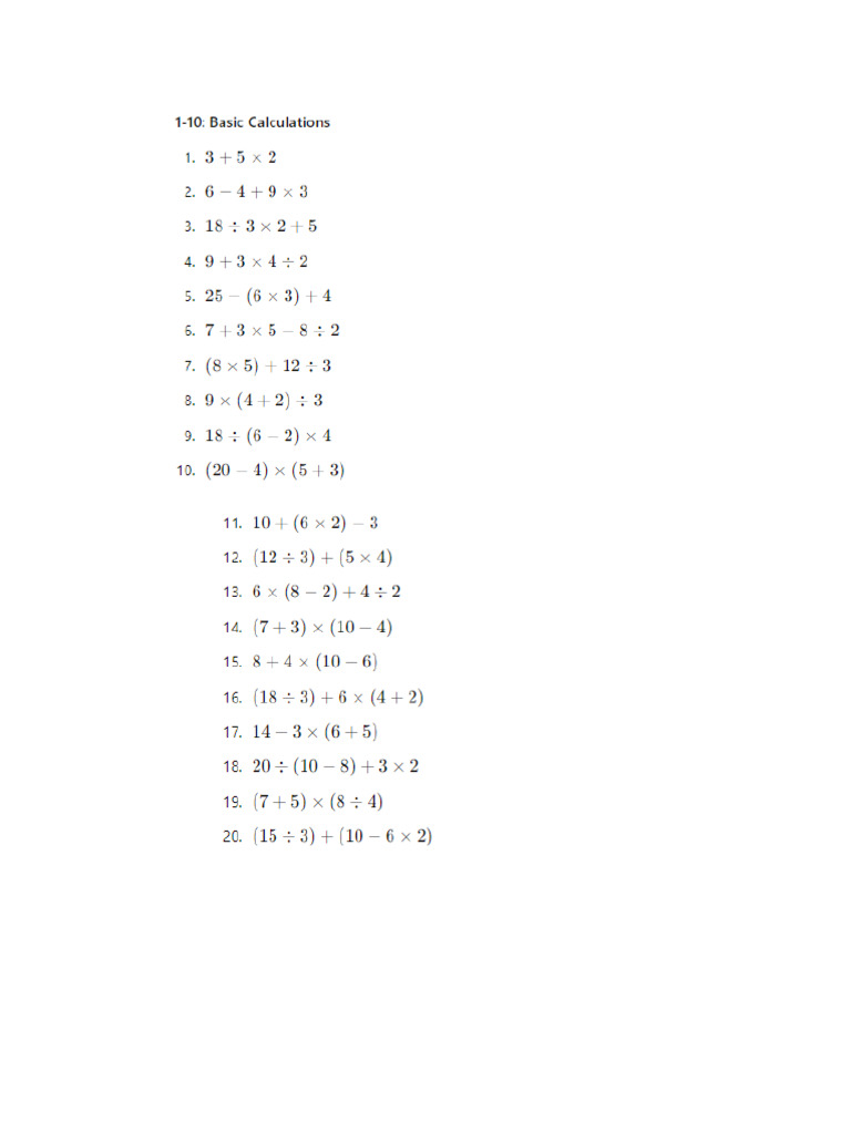 Bodmas Tasksheet 151024 | PDF