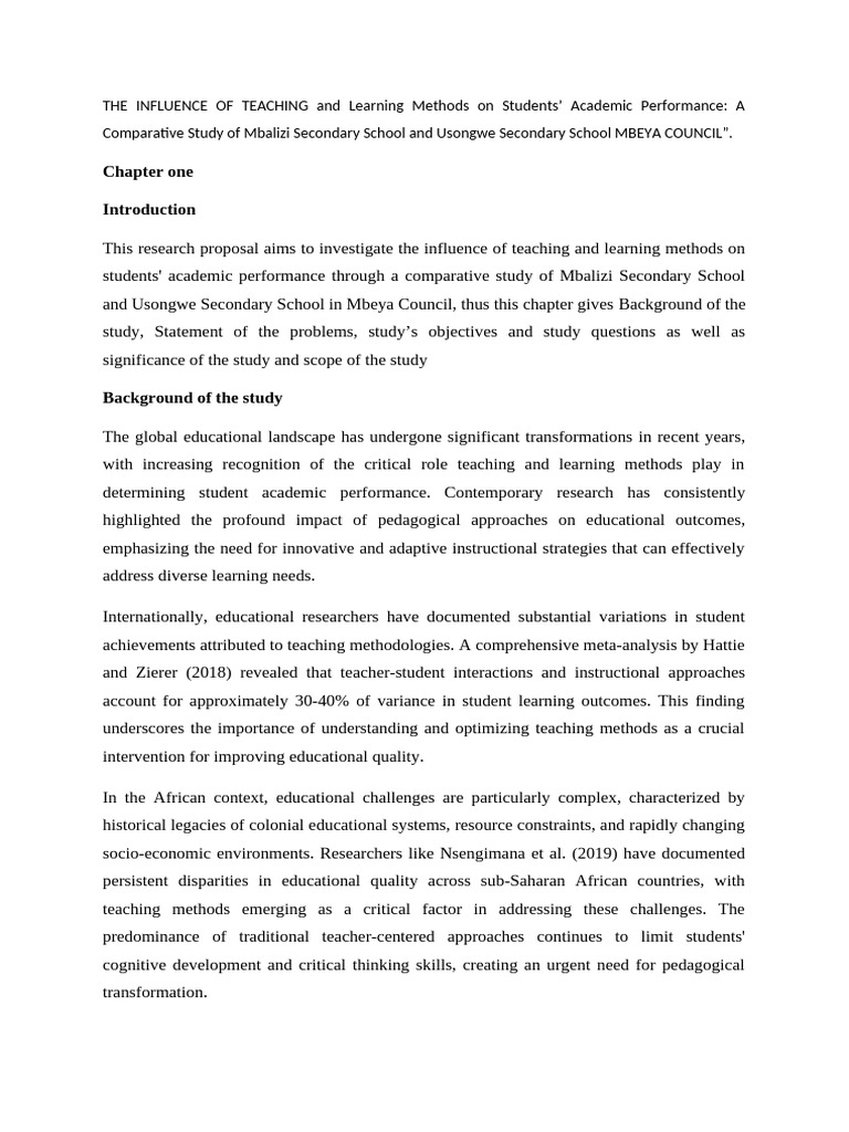 The Influence Of Teaching And Learning Methods On Students Pdf