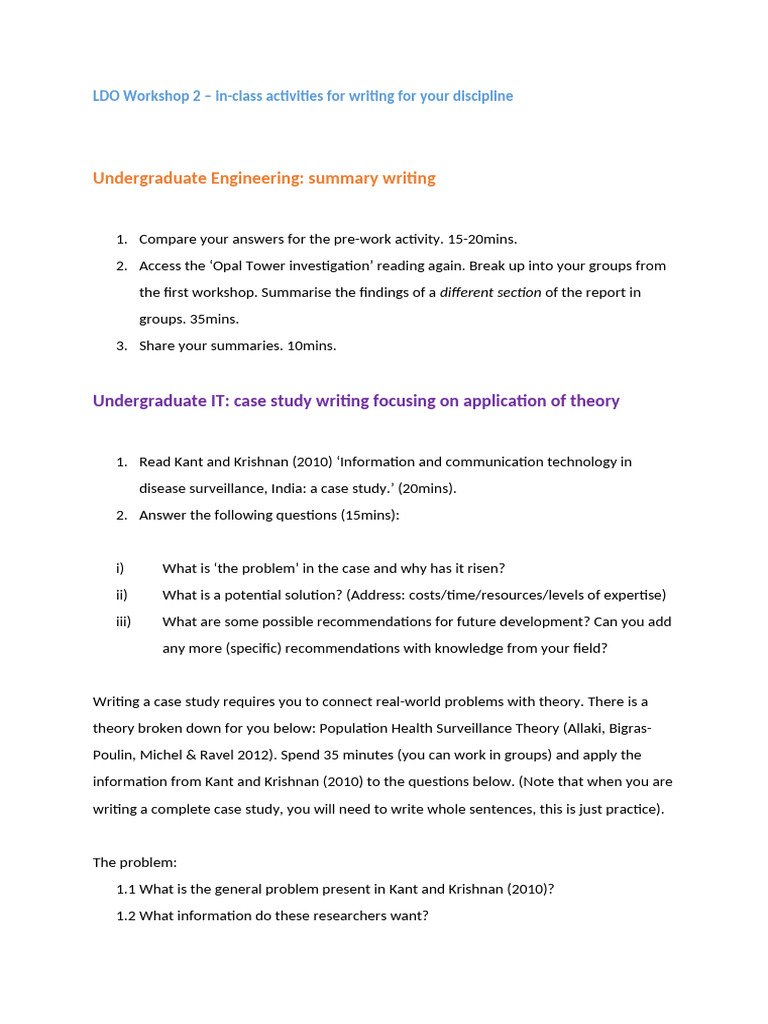 In-class writing activities 2 | PDF | Information | Surveillance