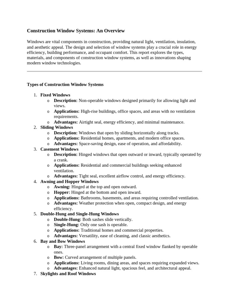 Construction Window Systems | PDF | Window | Building Insulation