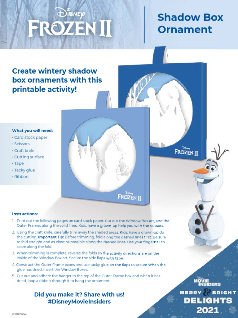Frozen Shadow Box Ornament | PDF