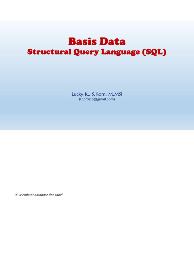 03 Membuat Database Dan Tabel | PDF