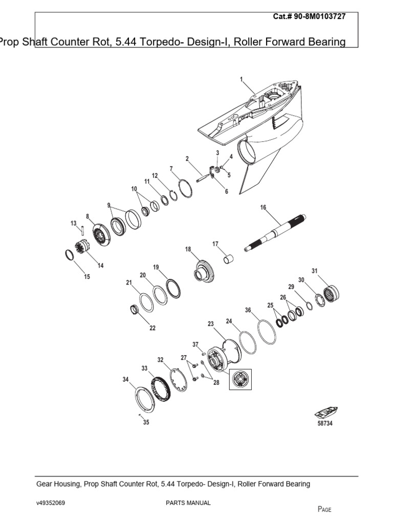 Gear Housing, Prop Shaft Counter Rot, 5.44 Torpedo- Design-I, Roller ...