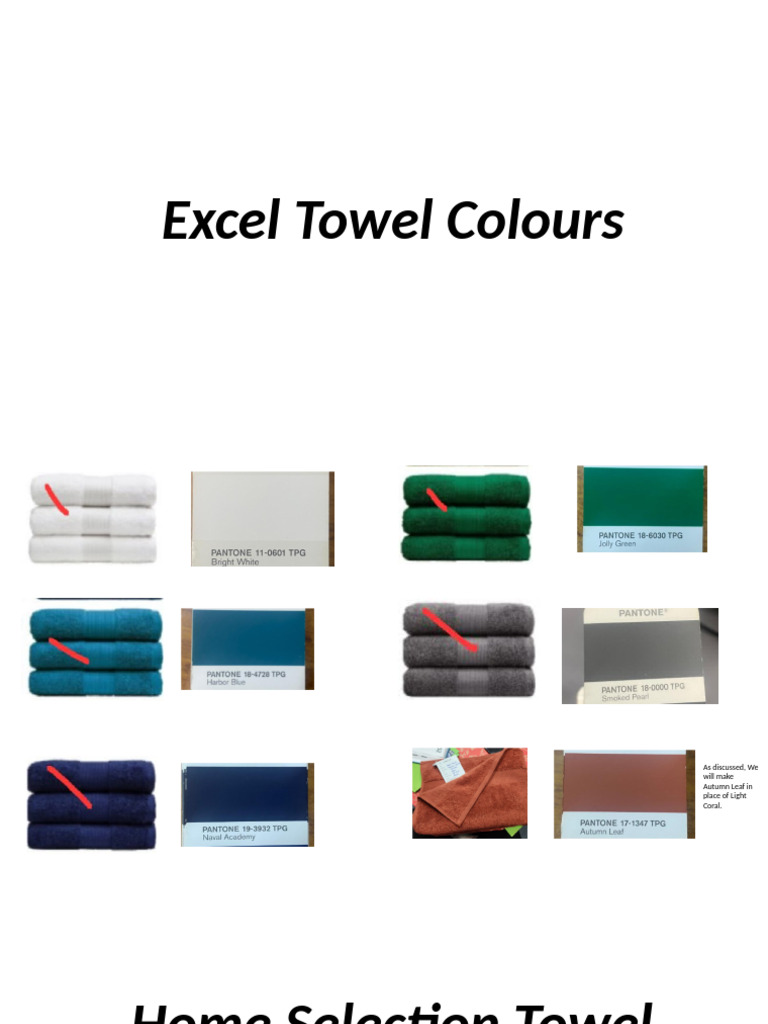 Colour Palette For Home Selection and Excel Towel | PDF