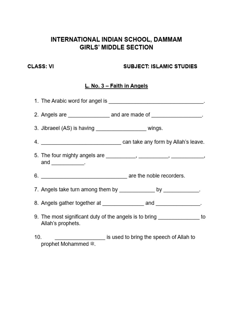 Class 6 Lesson No. 3 | PDF