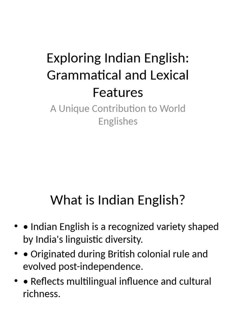Indian English Presentation | PDF