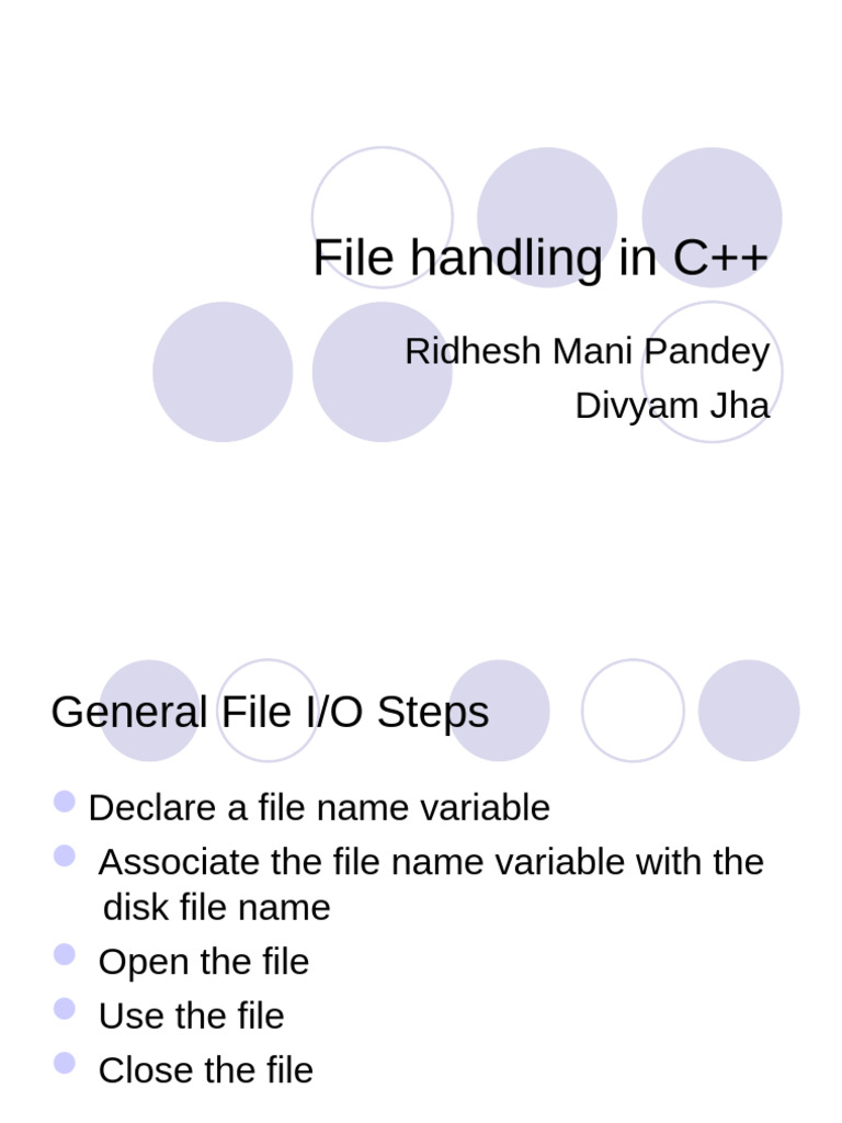 C++ File Handling Basics Guide | PDF