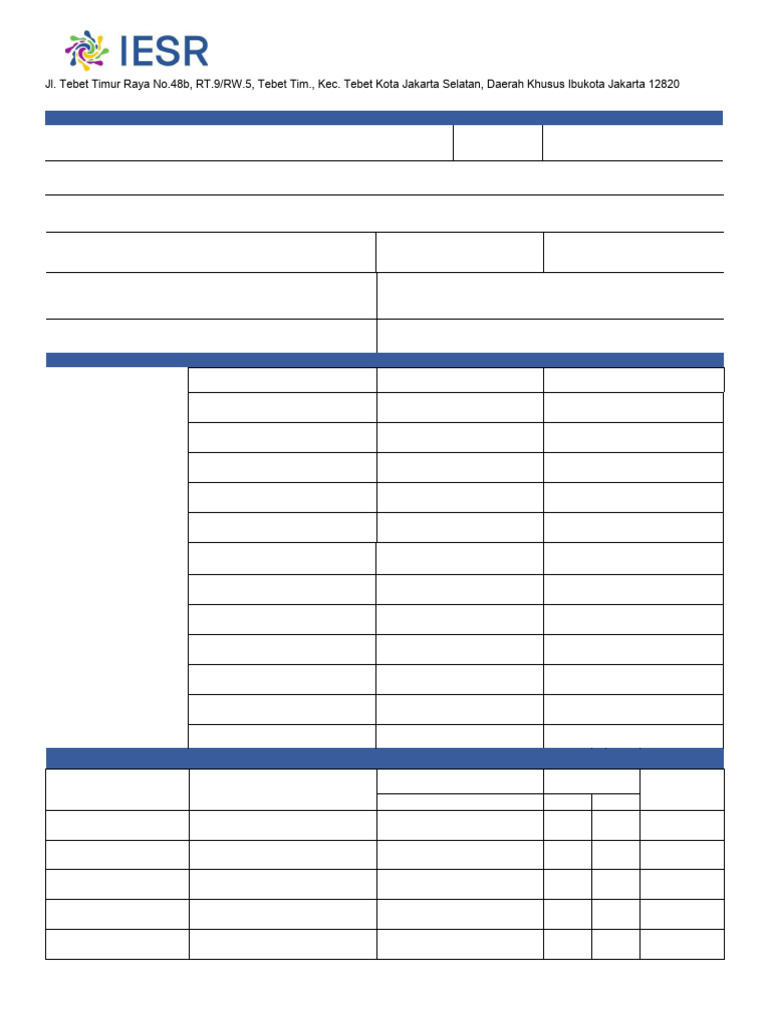 IESR Job Application Form | PDF