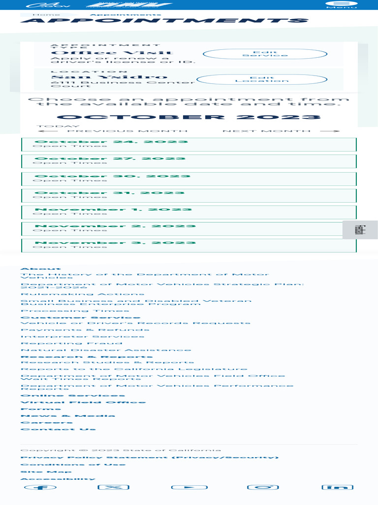 Appointments - Date Selection | PDF