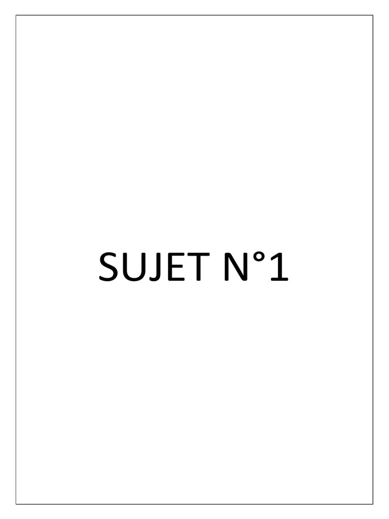 Analyse des Sujets 1 et 2 | PDF