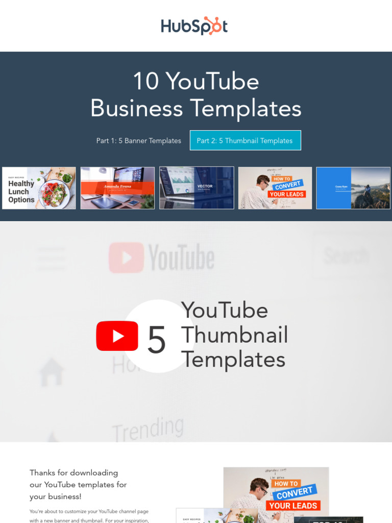 5 YouTube Thumbnail Templates | PDF