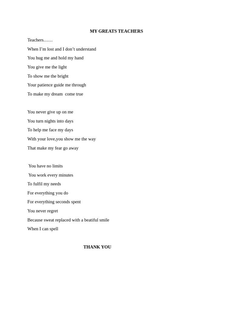 Tribute to My Great Teachers | PDF