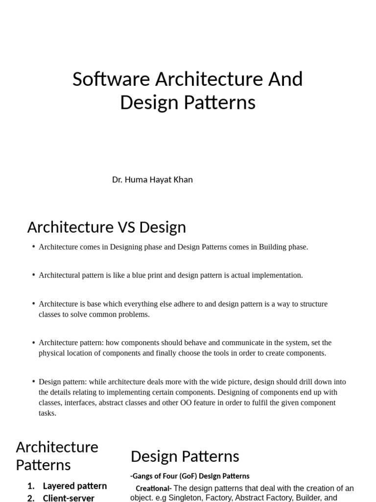 Week 13-Software Architecture and Patterns | PDF | Model–View–Controller | Databases