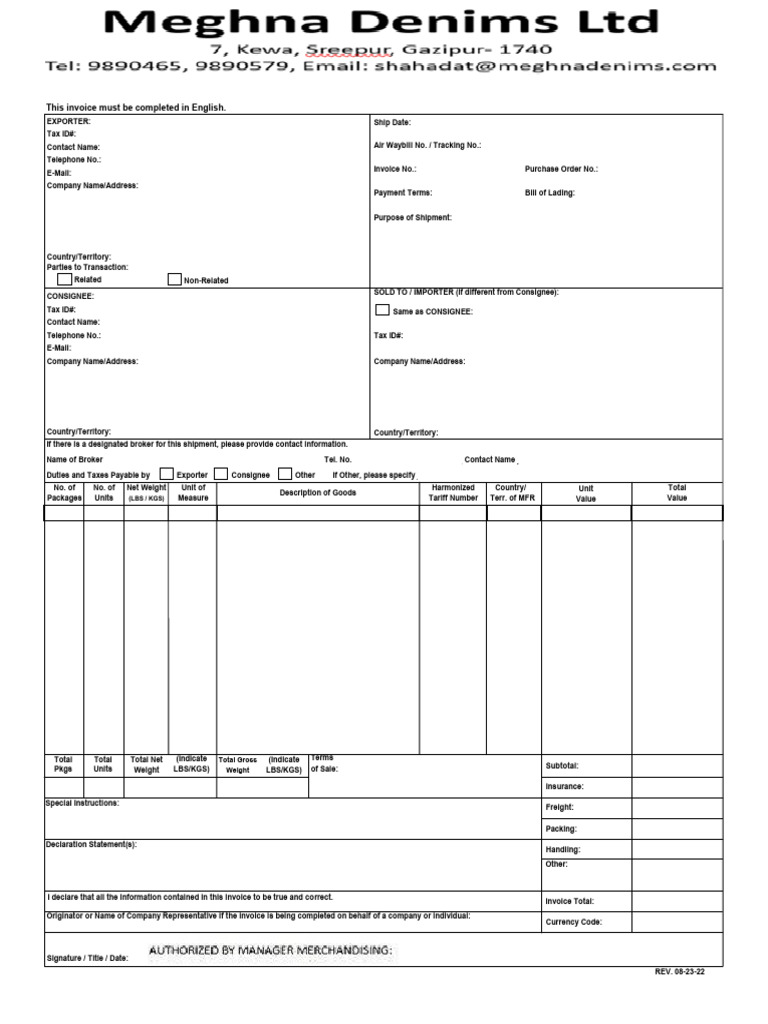 FedEx Pro Forma Invoice Template | PDF | Invoice | Pro Forma