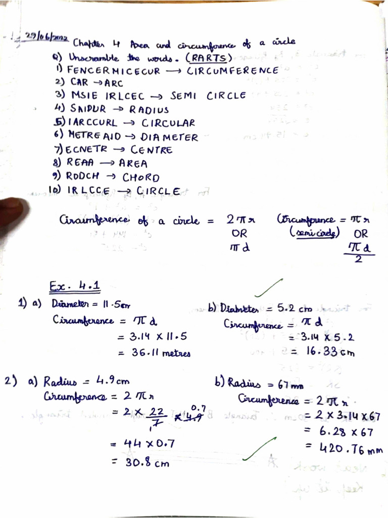 4.area and Circumference of Circles | PDF
