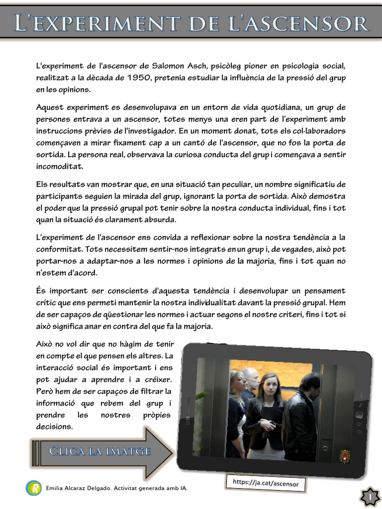 L'experiment de L'ascensor | PDF