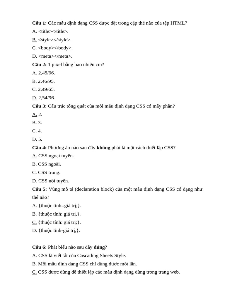 Luyện tập bài 13 - CSS | PDF