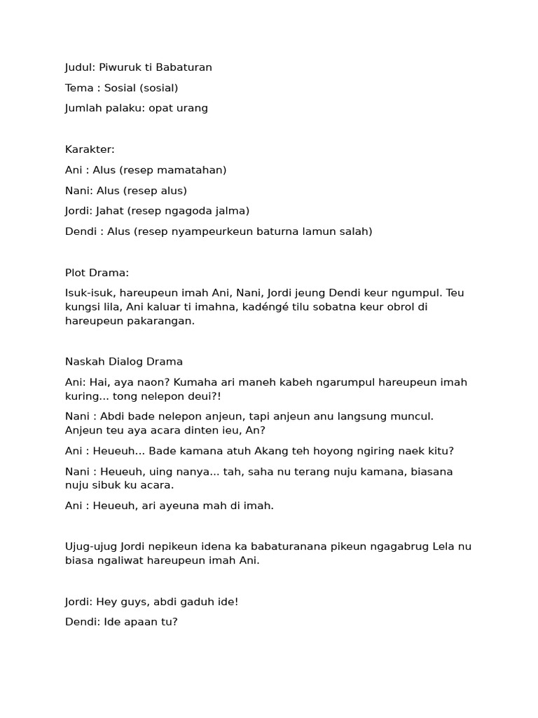 Drama B Sunda | PDF