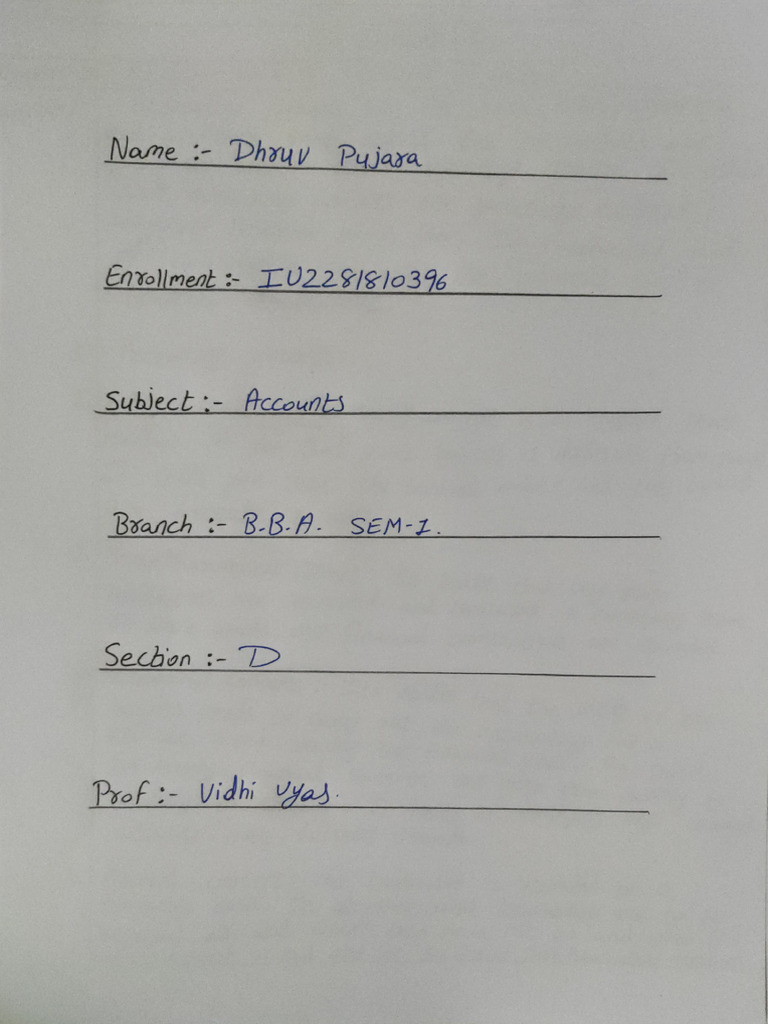 Accounts Assignment 1 and 2 | PDF
