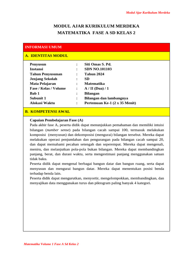 bab 1 MATEMATIKA unit A | PDF
