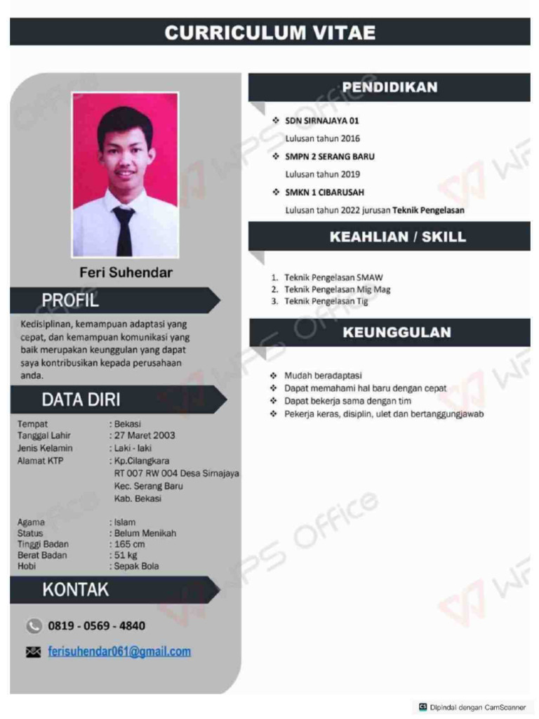 CV - Lamaran Feri Suhendar | PDF