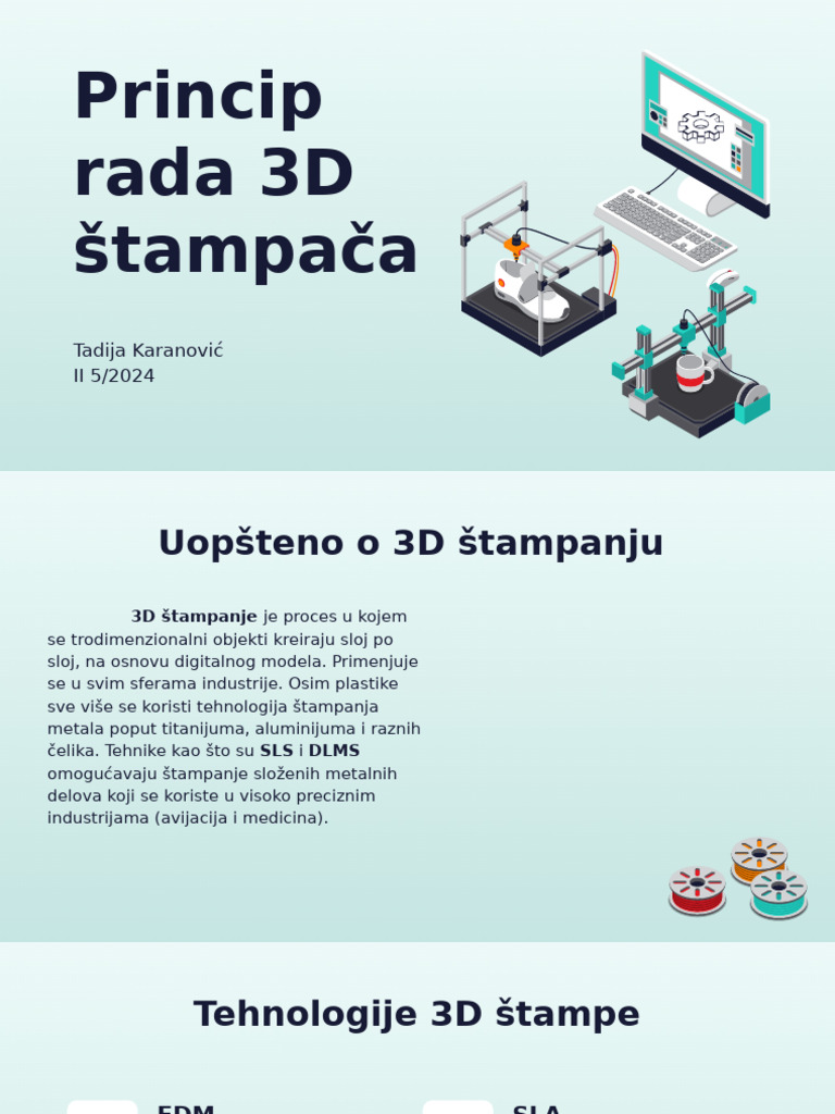Princip Rada 3D Štampača 2 | PDF