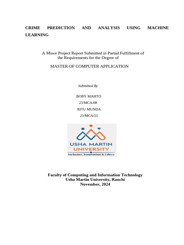 Crime Prediction Using Machine Learning | PDF | Machine Learning ...