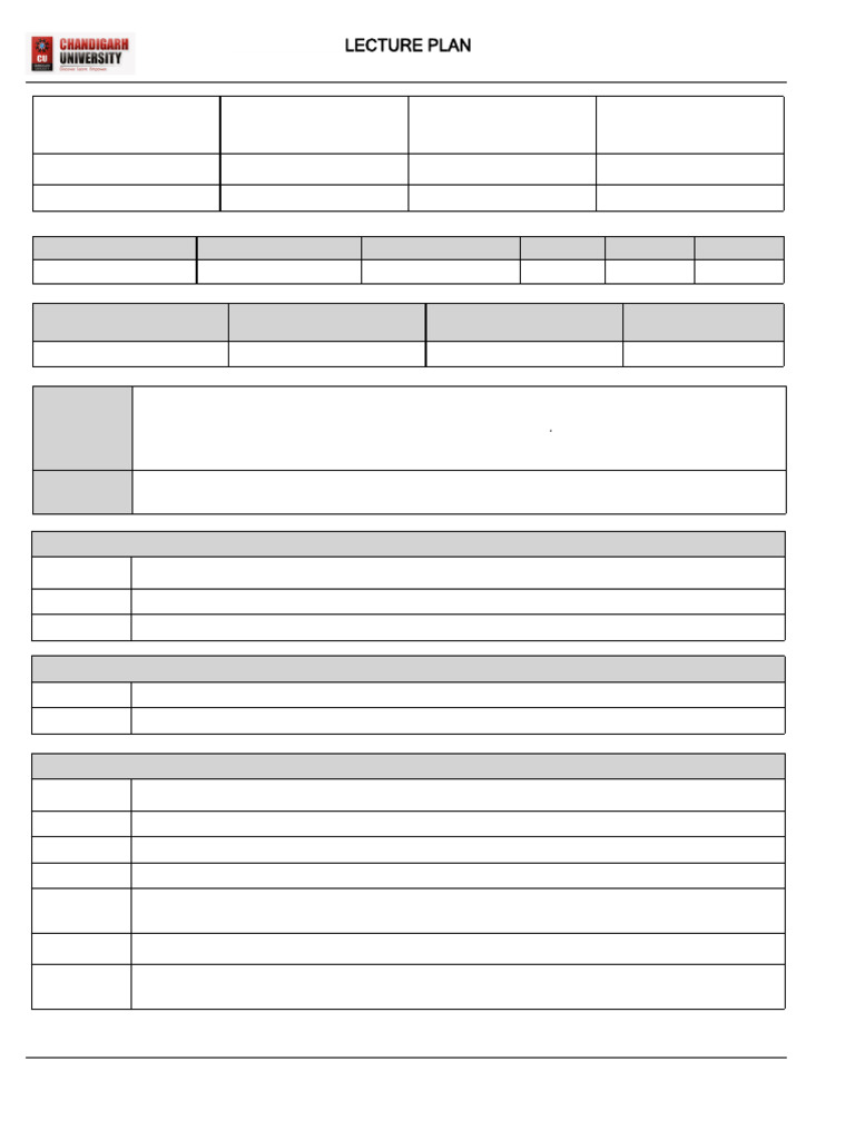 LecturePlan BI519 23SMT-264 | PDF | Engineering | Statistics