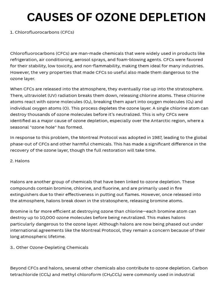Causes of Ozone Depletion - 20241121 - 115609 - 0000 | PDF | Ozone ...