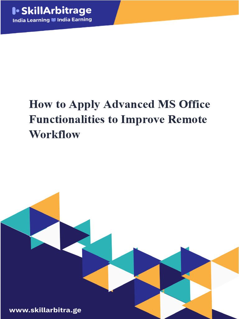 How To Apply Advanced MS Office Functionalities To Improve Remote ...