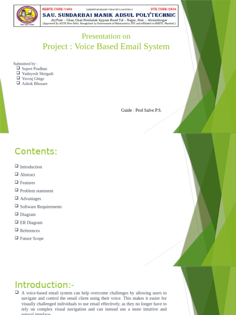 Voice Based Email System | PDF | Visual Impairment | World Wide Web