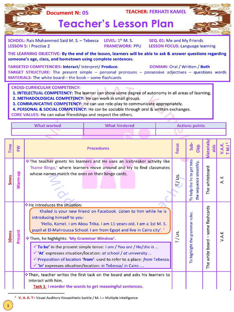 1st M. S., Seq. 1, Lesson 5, Ver. 4, 24-25 - For Telegram | PDF