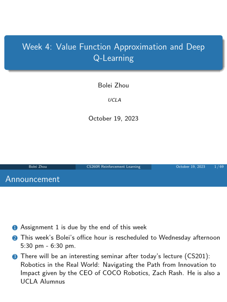 2023 Week4 Funcapproximate Update | PDF | Artificial Neural Network | Least Squares