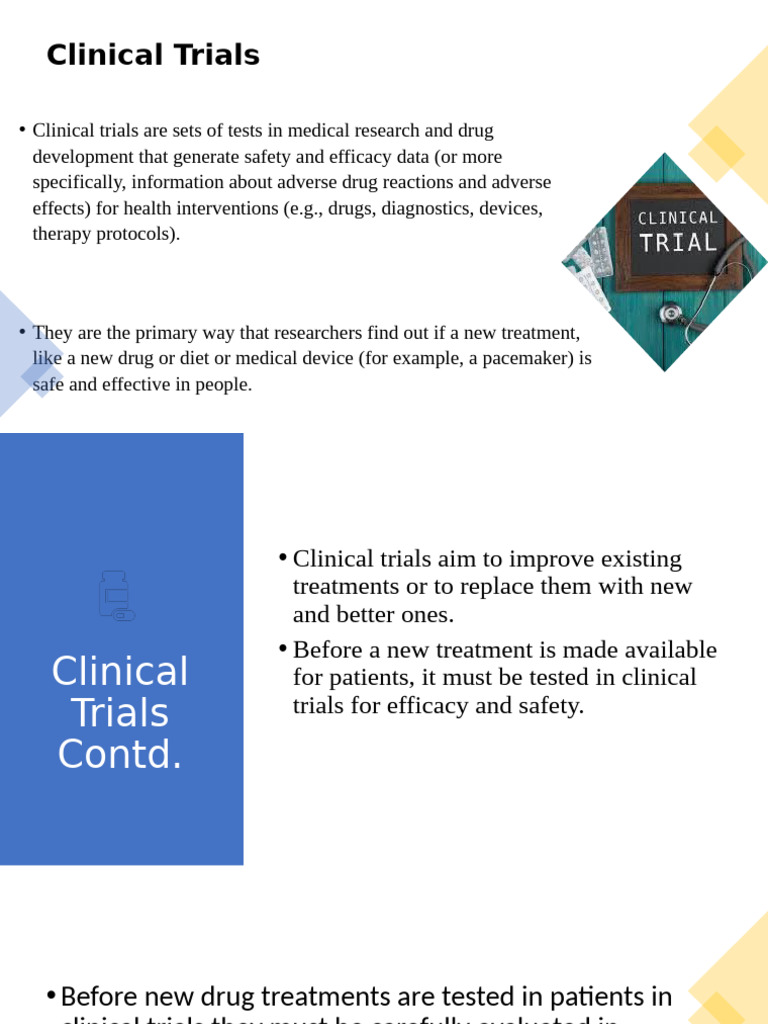 Clinical Trials Presentation | PDF | Clinical Trial | Phases Of ...