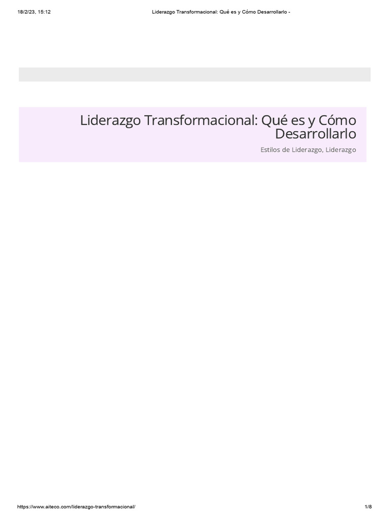 Liderazgo Transformacional | PDF | Liderazgo | Motivación