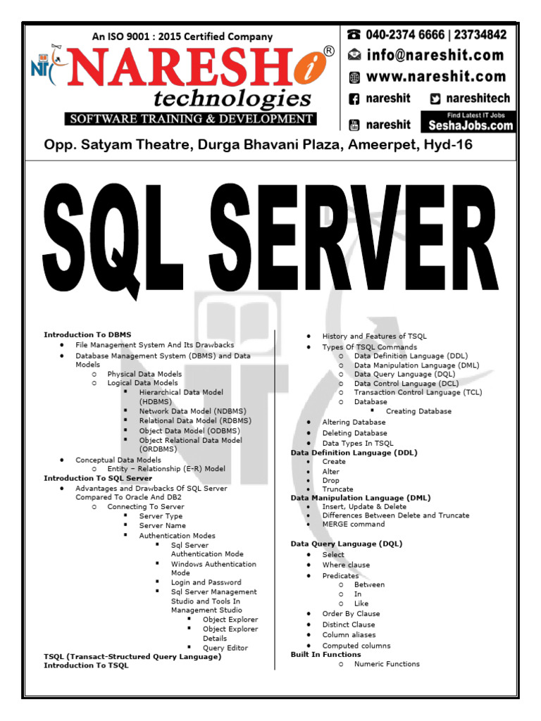 SQL-Server-Online-Training | PDF | Sql | Databases