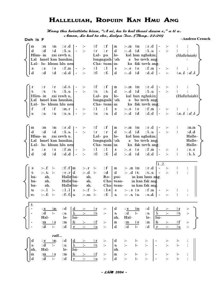 Halleluiah, Ropuiin Kan Hmu Ang- Soon & Very Soon | PDF