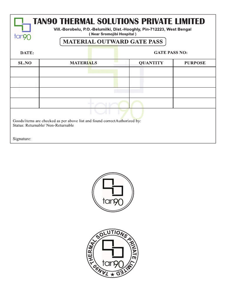 Gate Pass, Invoice & Logo | PDF
